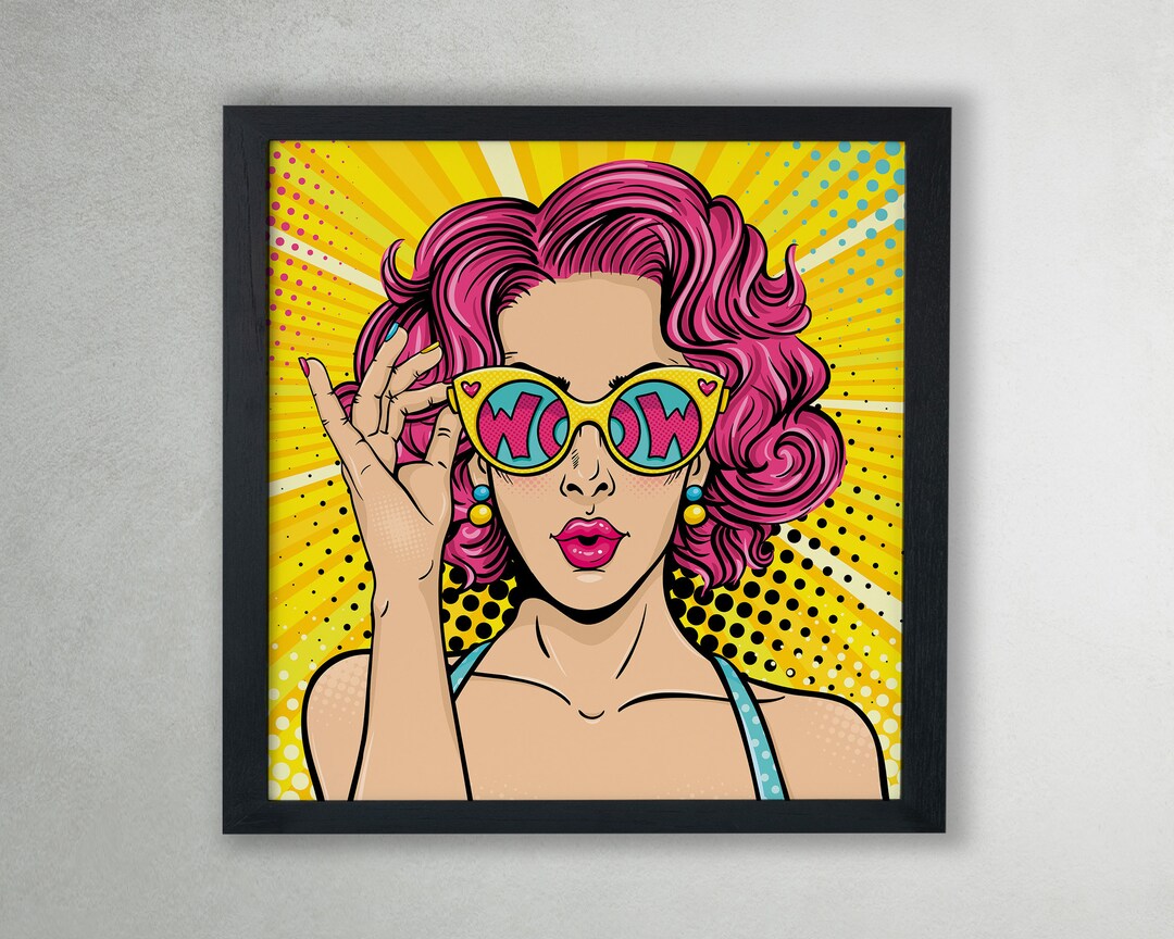 Wow Lady Pop Art Poster | Pop Art Woman Wall Art Print | Maximalist ...