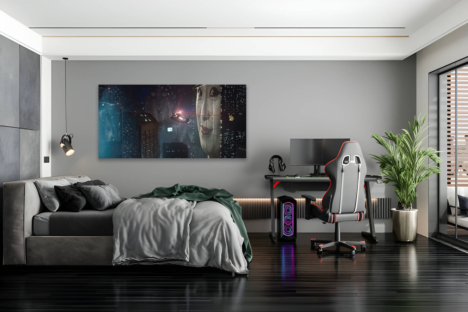 Blade Runner 1982 Canvas Art | Sci-fi Flying Car and Cityscape Movie ...