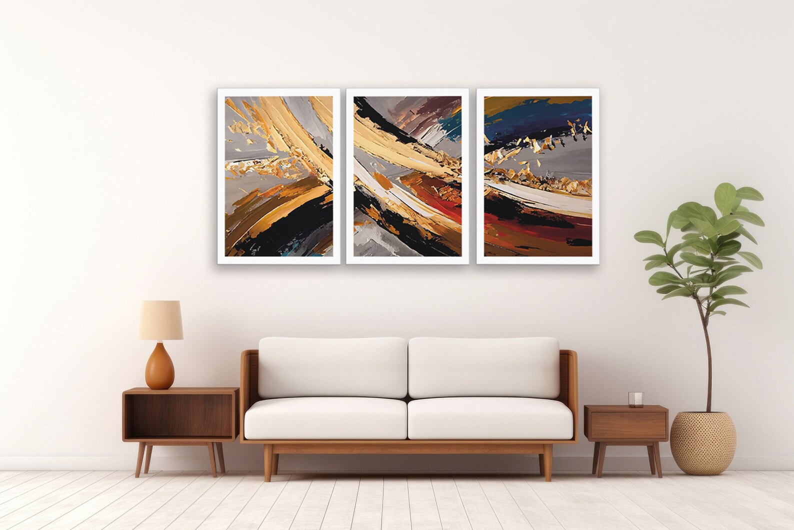 Abstract Art Print Set of 3 | Modern Neutral Abstract Gallery Wall Art ...