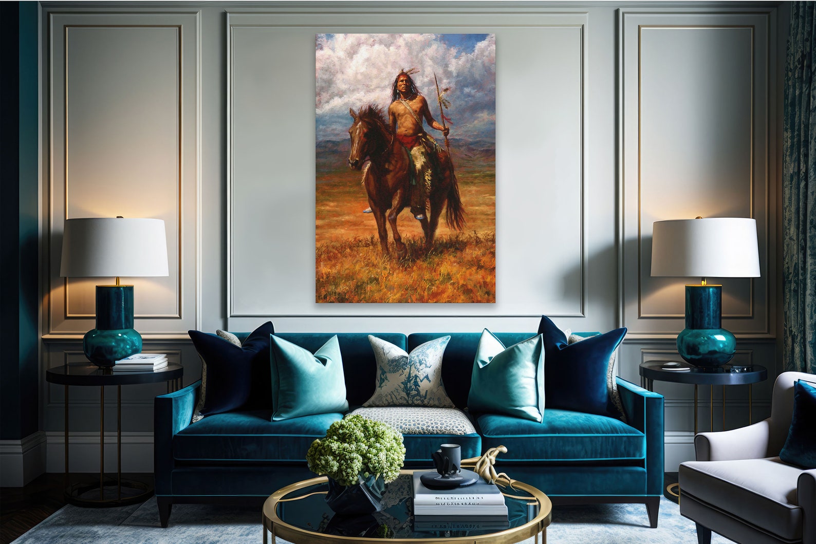 Plains Indian Native American Art | Cherokee With Brown Horse and ...