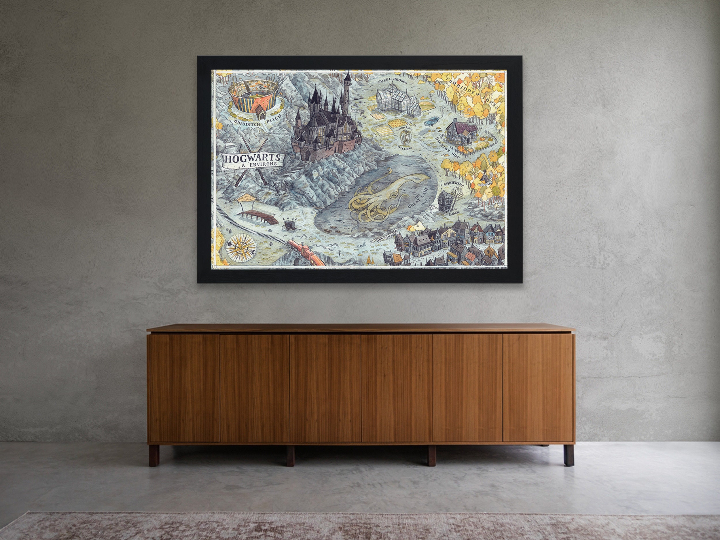 Wizard World Map Poster Gift Wall Art Magical World Poster Print Gift ...