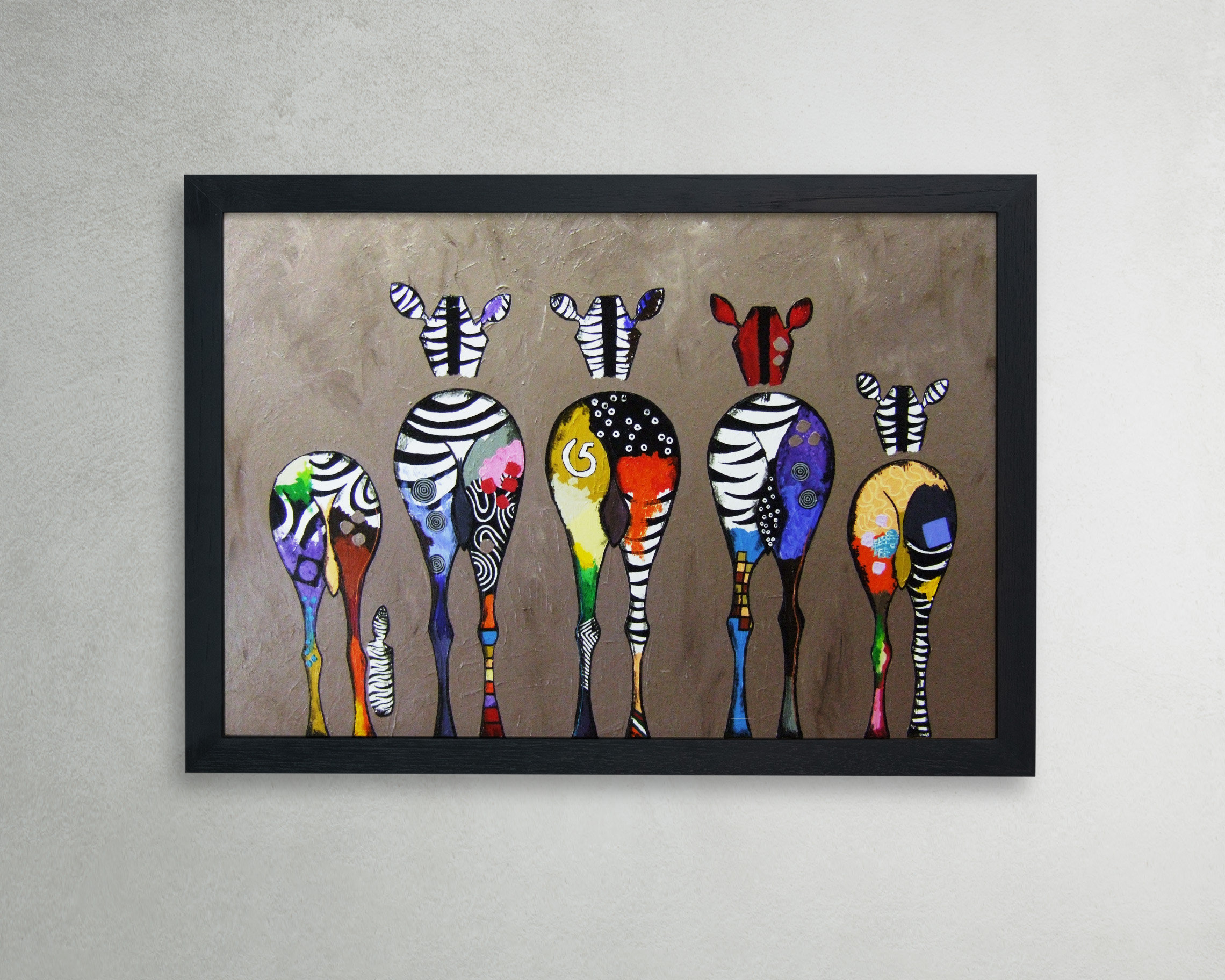 Banksy Zebra Poster Colorful Zebra Wall Art Abstract Zebra Wall Decor ...