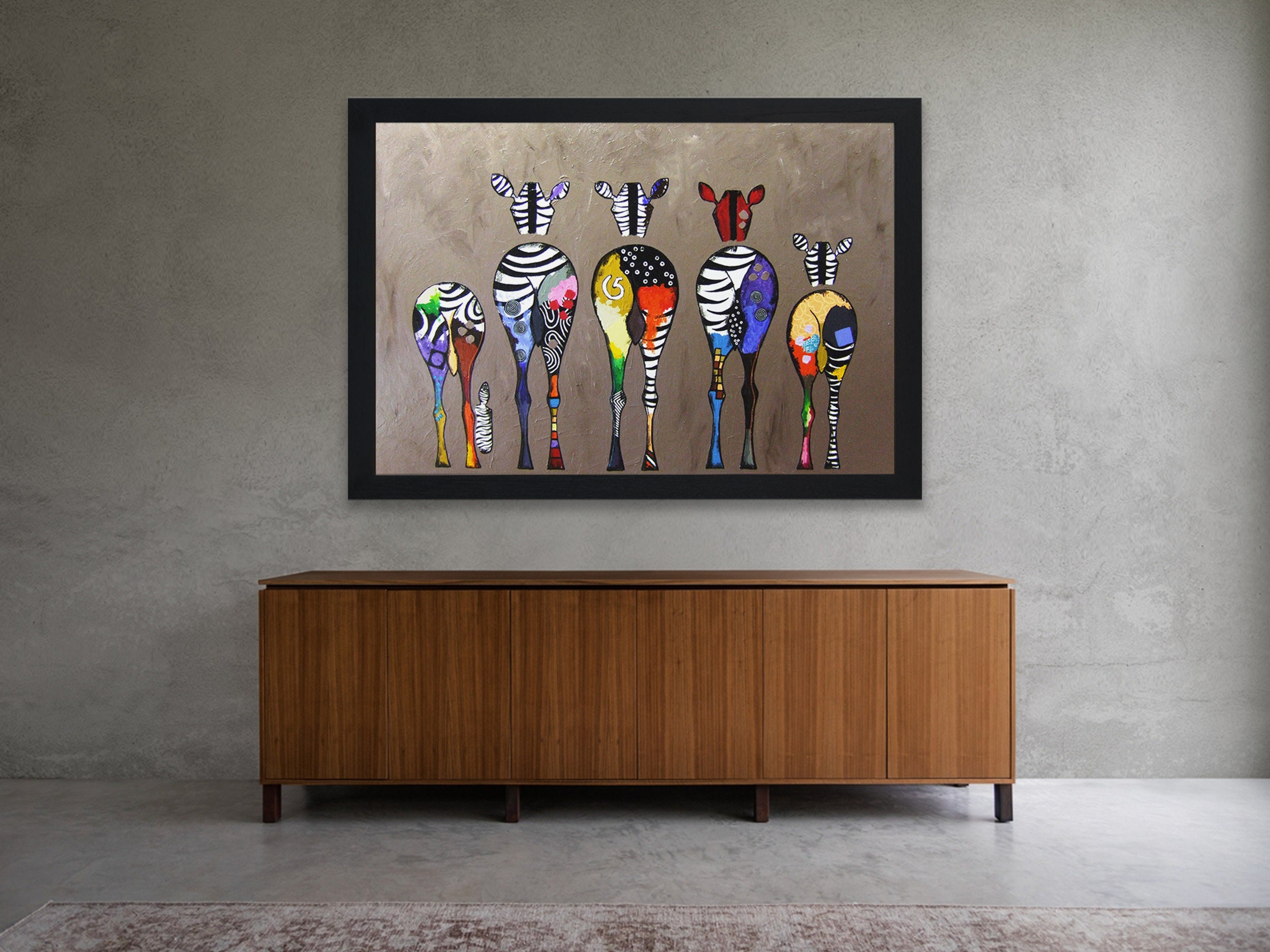 Banksy Zebra Poster Colorful Zebra Wall Art Abstract Zebra Wall Decor ...
