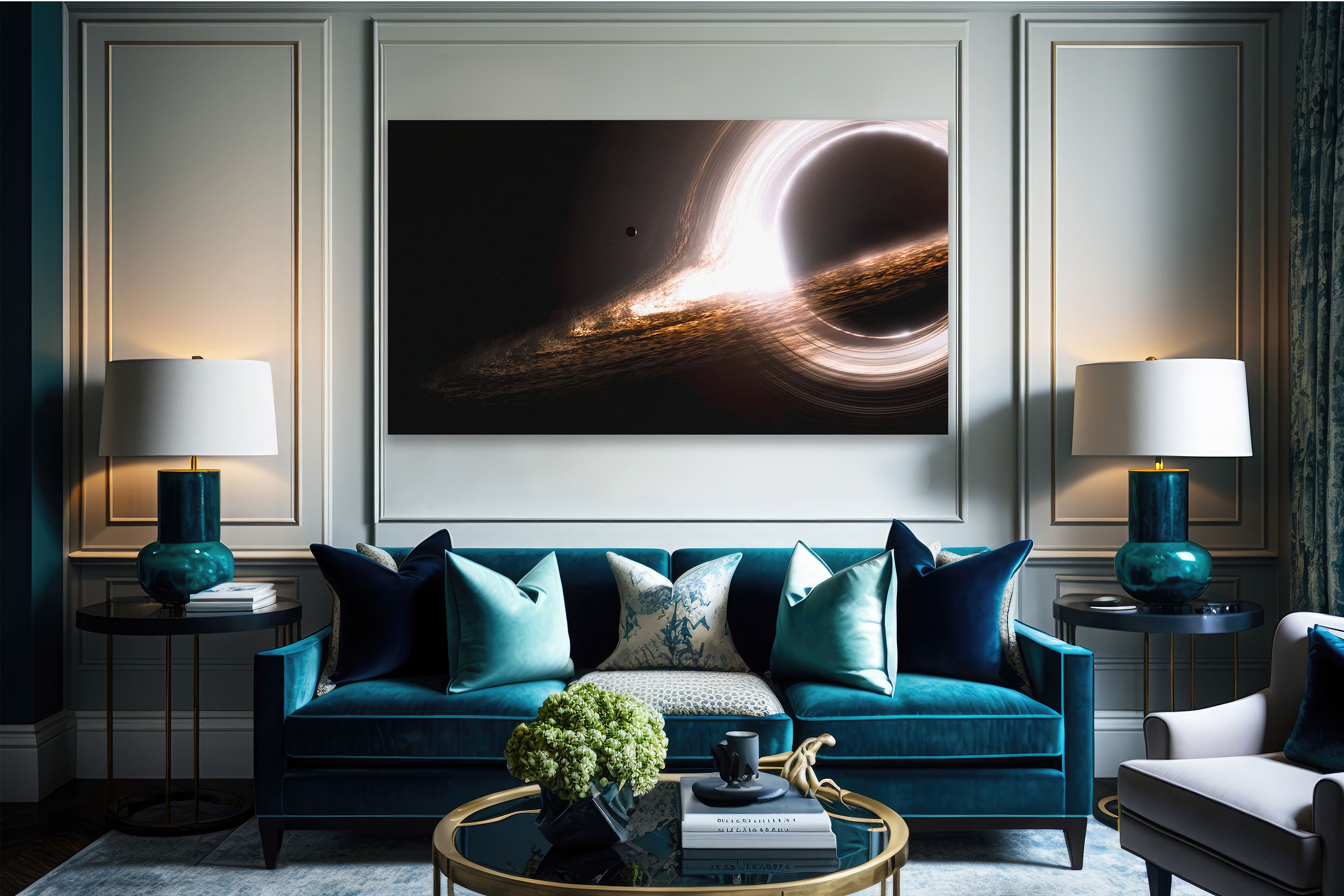 Interstellar Black Hole Canvas Art | Gargantua Artwork Wall Art | Space ...