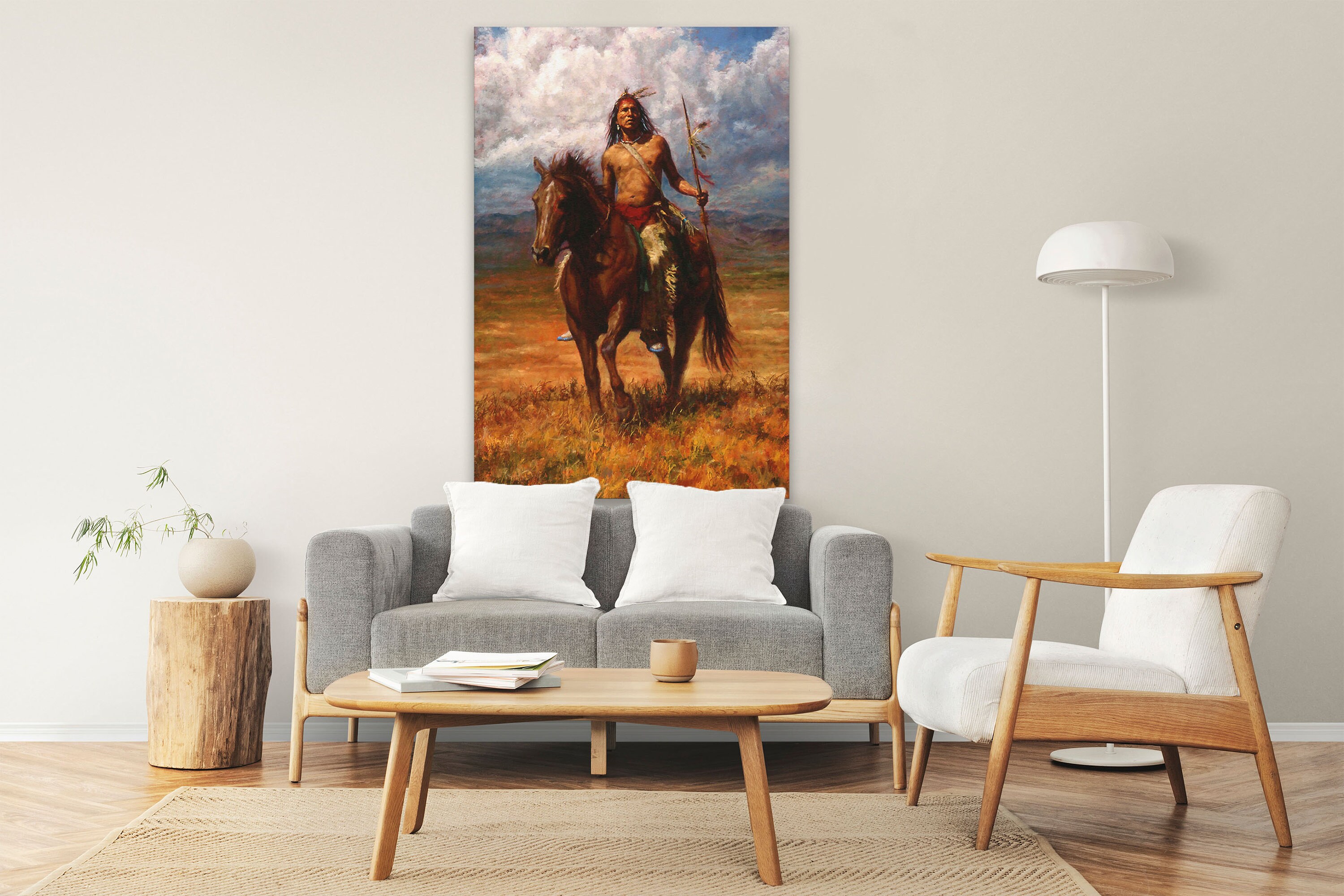 Plains Indian Native American Art | Cherokee With Brown Horse and ...