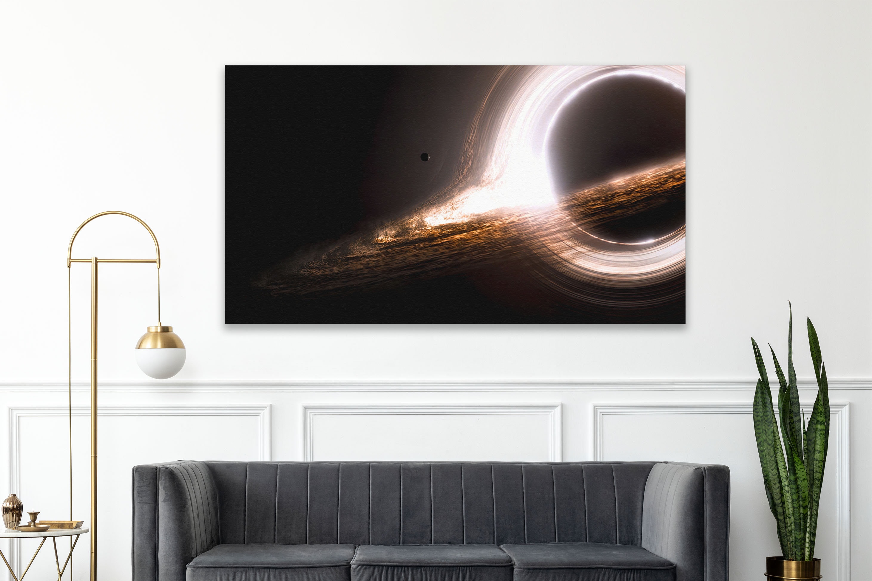 Interstellar Black Hole Canvas Art | Gargantua Artwork Wall Art | Space ...