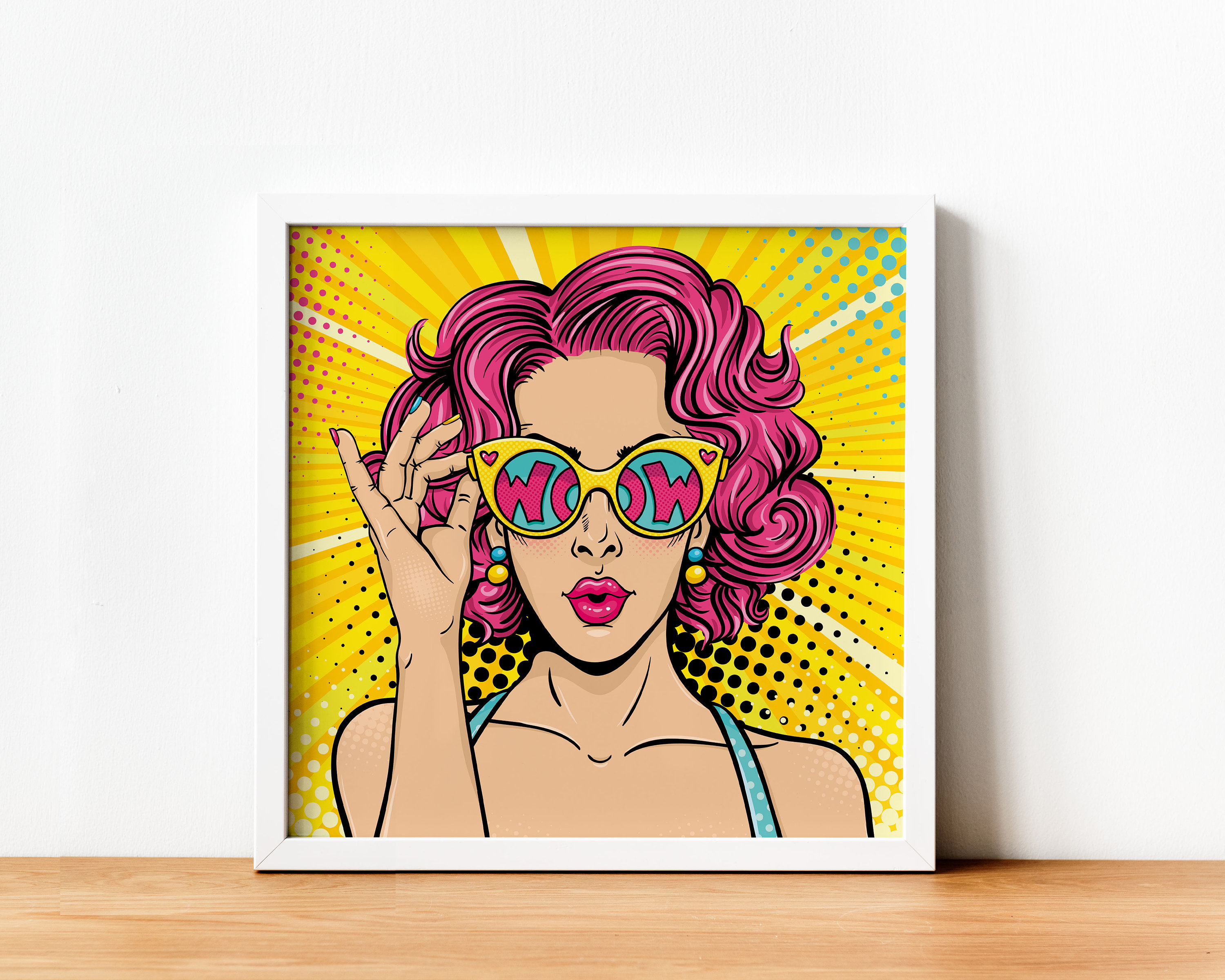 Wow Lady Pop Art Poster | Pop Art Woman Wall Art Print | Maximalist ...