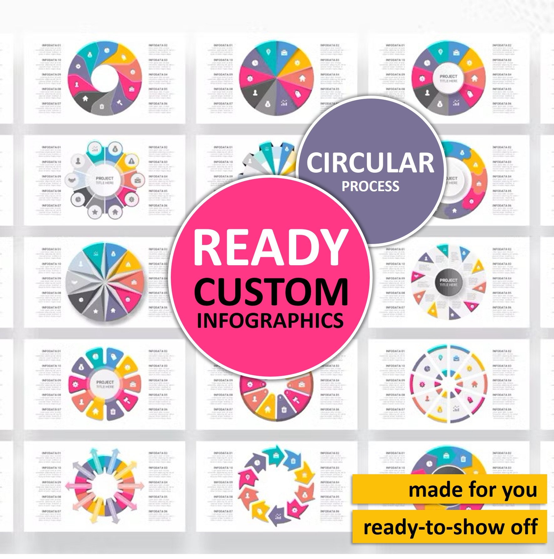 Circle Process Customized Layout Infographics - Etsy