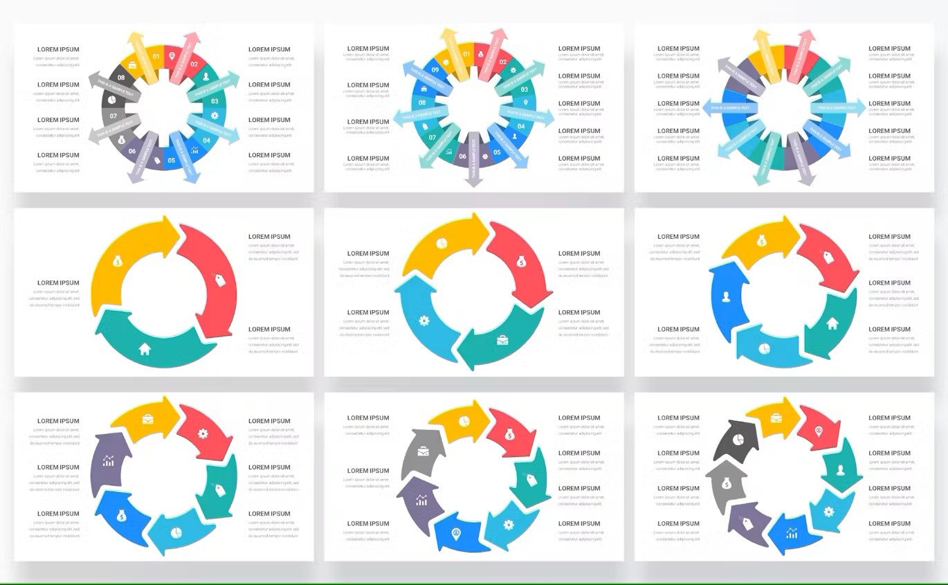 Circle Process Customized Layout Infographics - Etsy