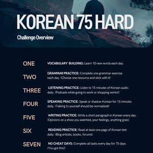 Intermediate to Advanced Korean, Korean 75 Hard, Korean Language ...