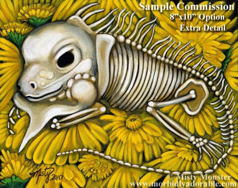 Commission - Custom SKELLY SKELETON ART Painting Fantasy Halloween Day ...