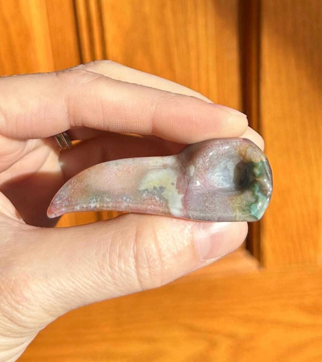 Adorable Ocean Jasper Bird Skull Carving ~ Ocean Jasper Skull Carving ...
