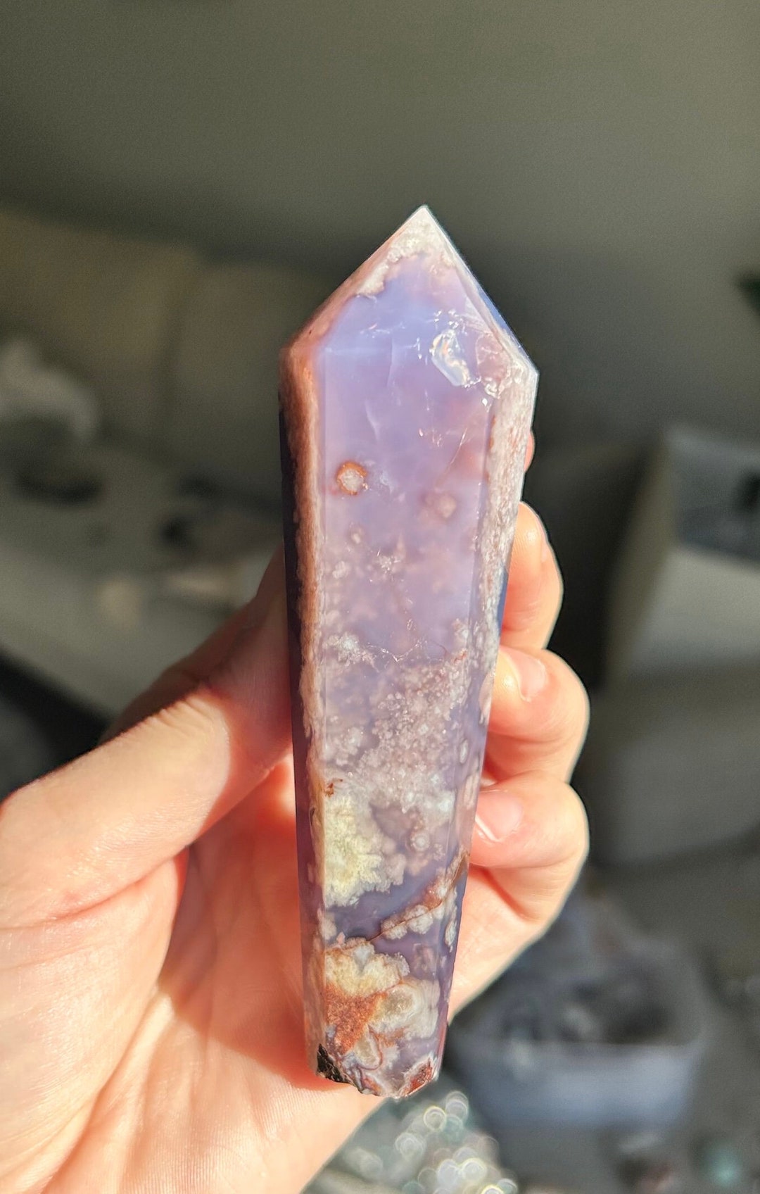 Stunning Blue Flower Agate Wand Blue Flower Agate Wand Blue Flower ...