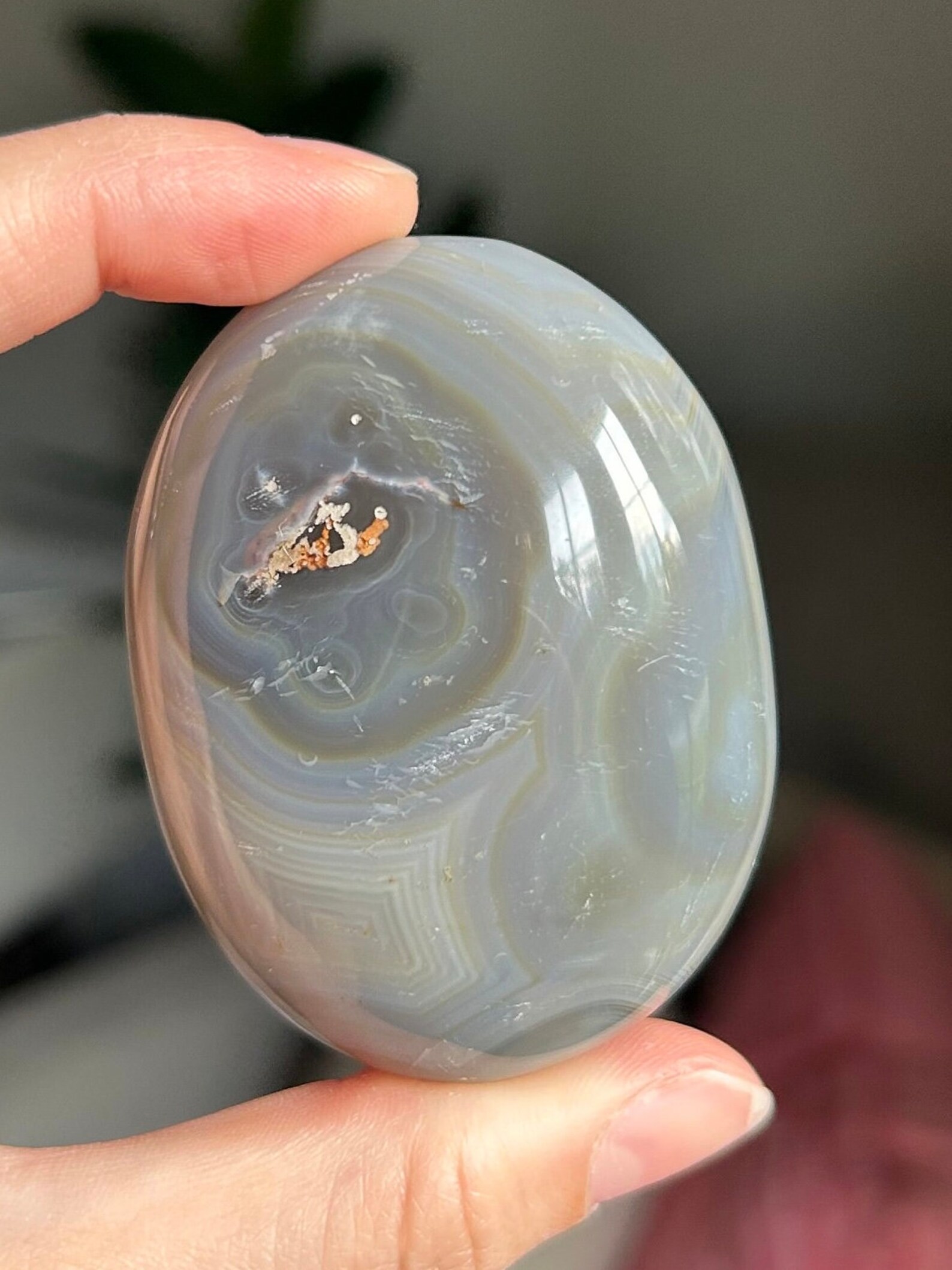 Beautiful Orca Agate Palm Stone ~ Large Orca Agate Palm Stone ~ Orca ...
