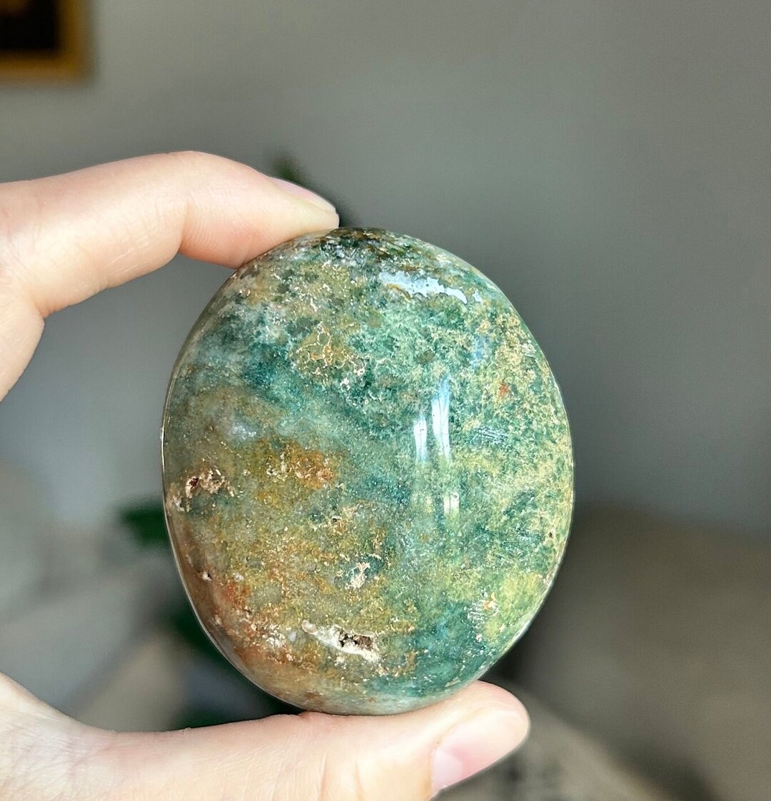 Beautiful Large Ocean Jasper Palm Stone ~ Ocean Jasper ~ Ocean Jasper ...