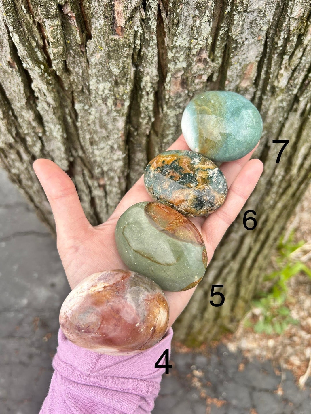 YOU PICK Ocean Jasper Palm Stones ~ Colorful Ocean Jasper ~ Ocean Japer ...