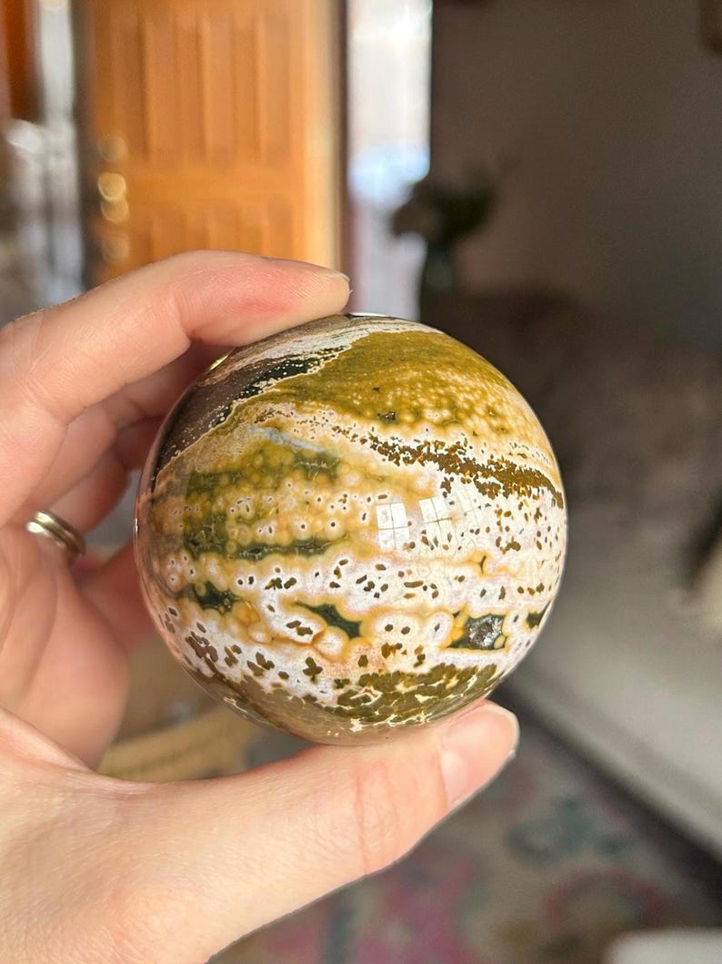 High Quality Veinless Ocean Jasper Sphere ~ Ocean Jasper Sphere ~ Sea ...