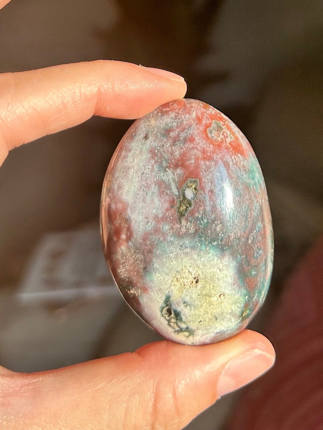 Beautiful Ocean Jasper Palm Stone ~ Ocean Jasper ~ Ocean Jasper Palm ...