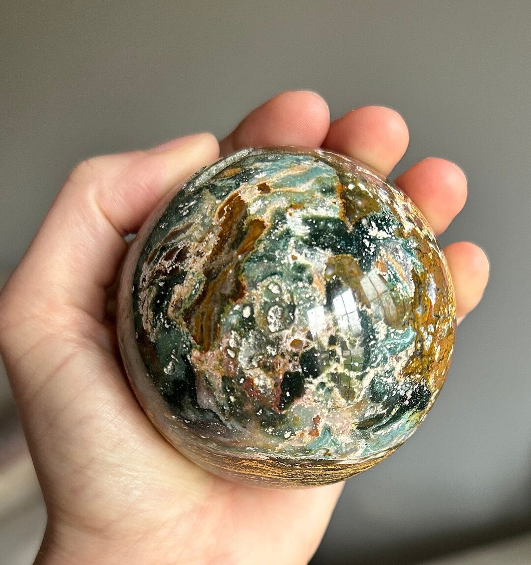 Rare Ocean Jasper Sphere Ocean Jasper Sphere Beautiful Ocean Jasper ...