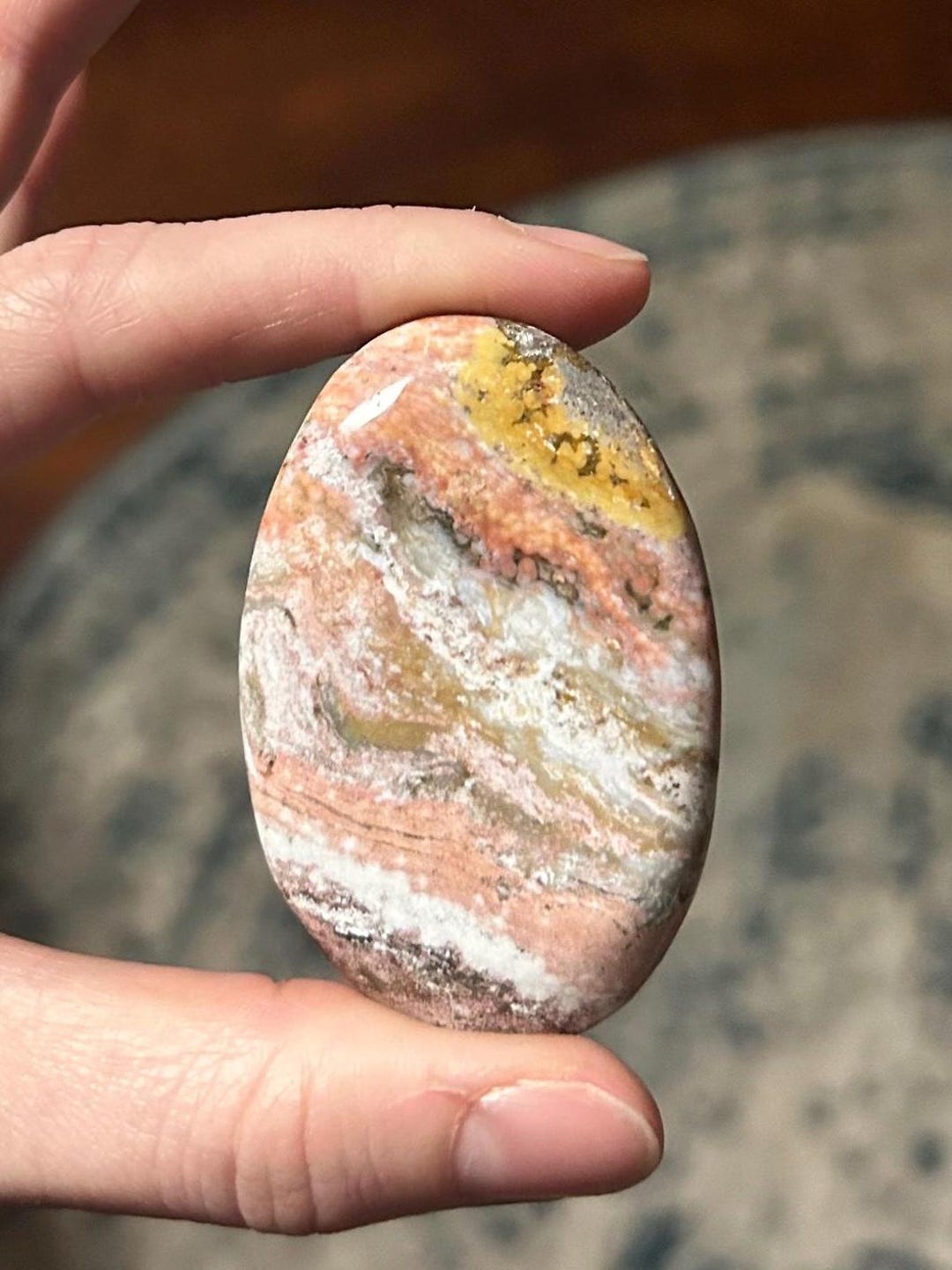 Pink Ocean Jasper Palm Stone ~ High Quality Ocean Jasper Palm Stone ...