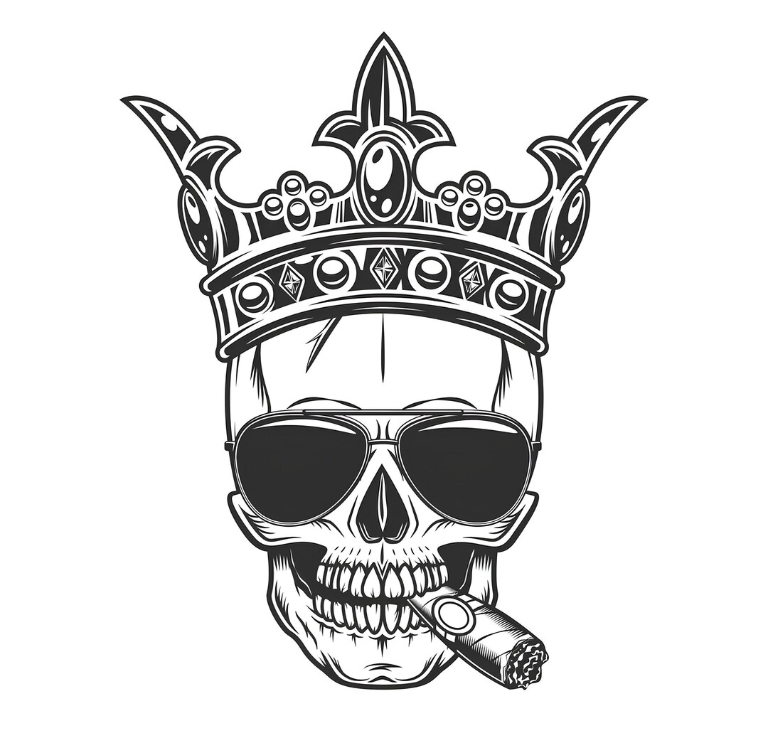 King Skull Cool Skull Svg Skeleton Svg Skull Clipart Skull Png Skull ...