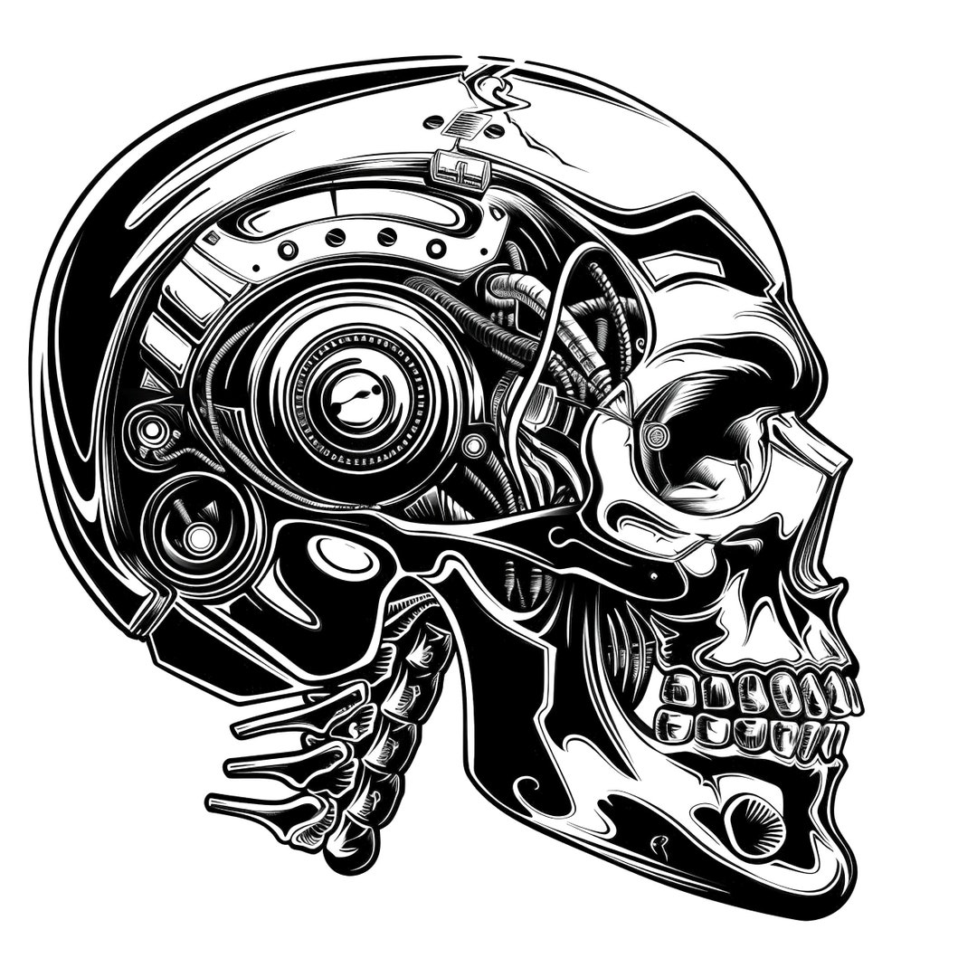 Cyborg Skull Skull Svg Skeleton Svg Skull Clipart Skull Png Skull Svg ...