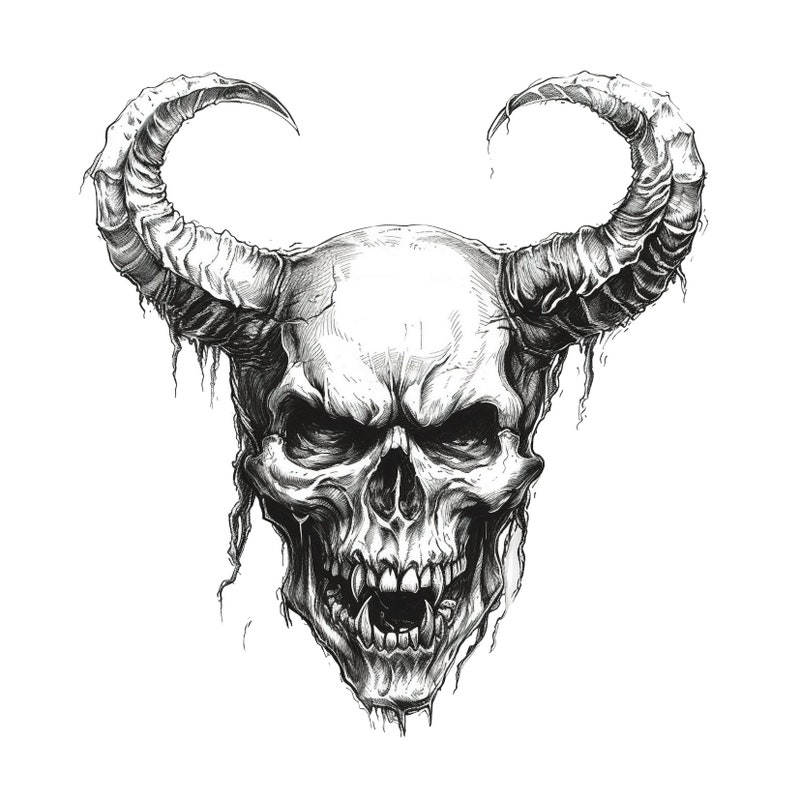 Demon Skull - Etsy