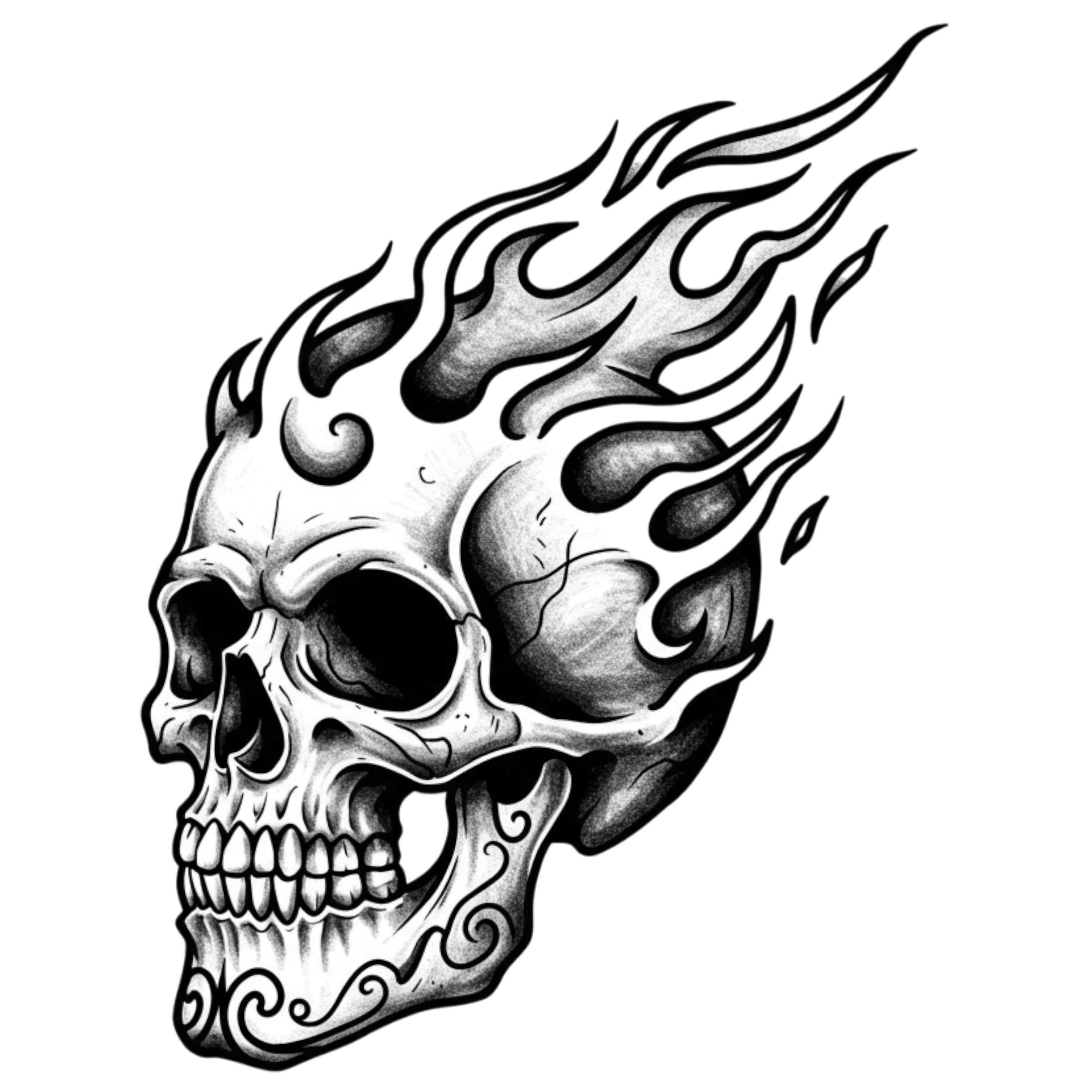 Skull With Flames | Skull Svg | Demon Svg | Grim Reaper | Skull Png ...