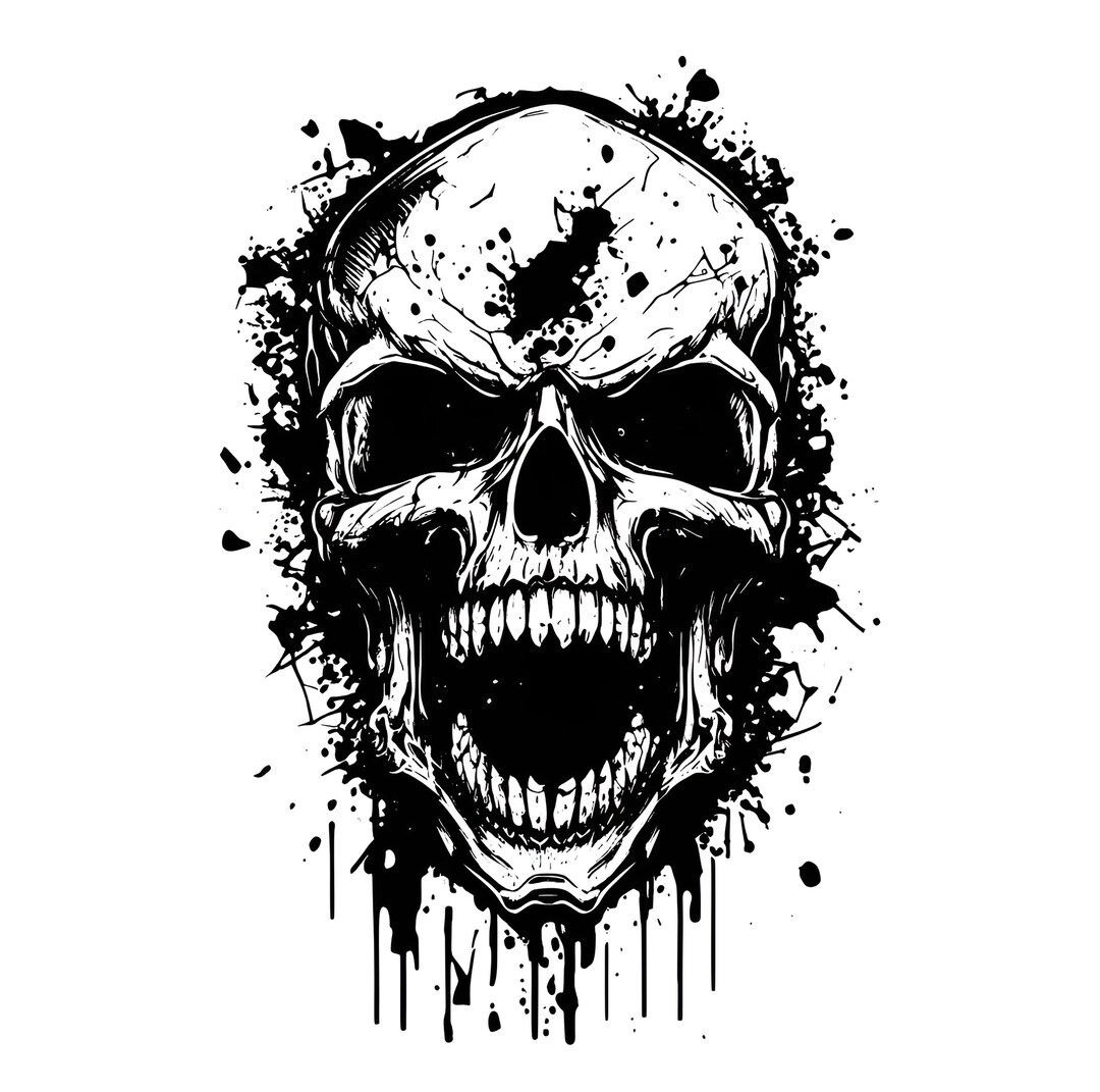 Angry Skull SVG Bundle: Skeleton Clipart, Vector Graphics (instant ...