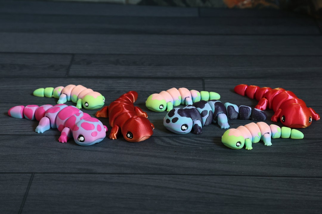3D Printed Articulated Salamander Fidget Toy - Etsy