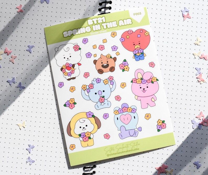 BT21 Spring in the Air | Sticker Sheet - Etsy