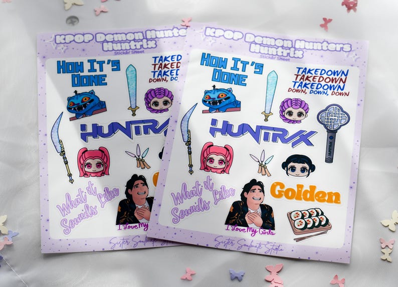 Kpop Demon Hunter | Sticker Sheet | Huntrix | Saja Boys - Etsy