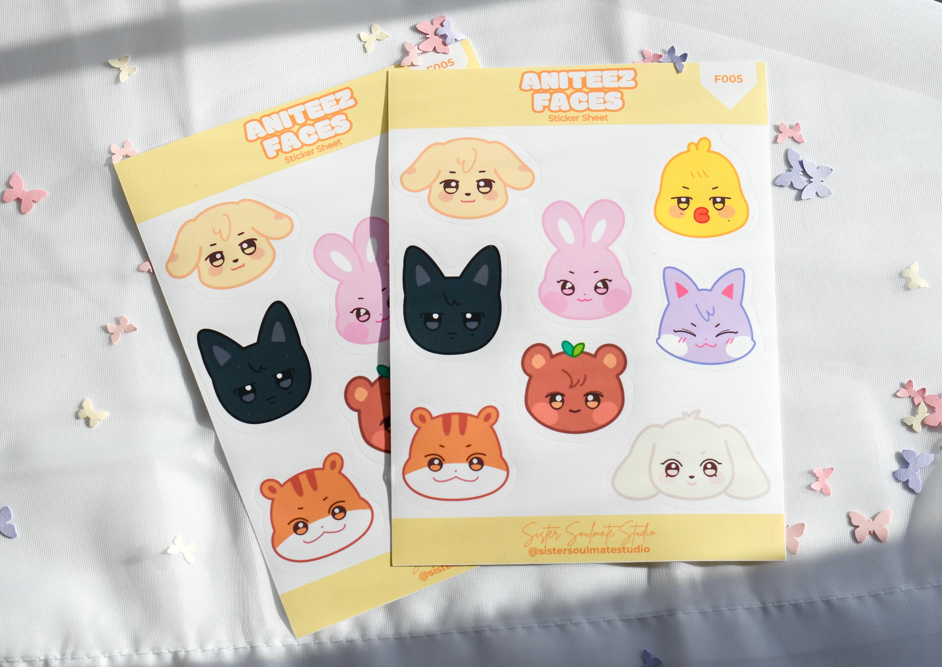Aniteez Faces | Sticker Sheets - Etsy