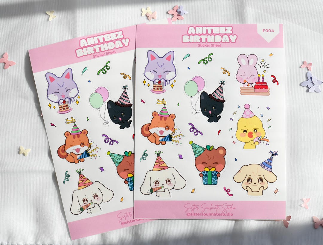 Aniteez Birthday | Sticker Sheet - Etsy