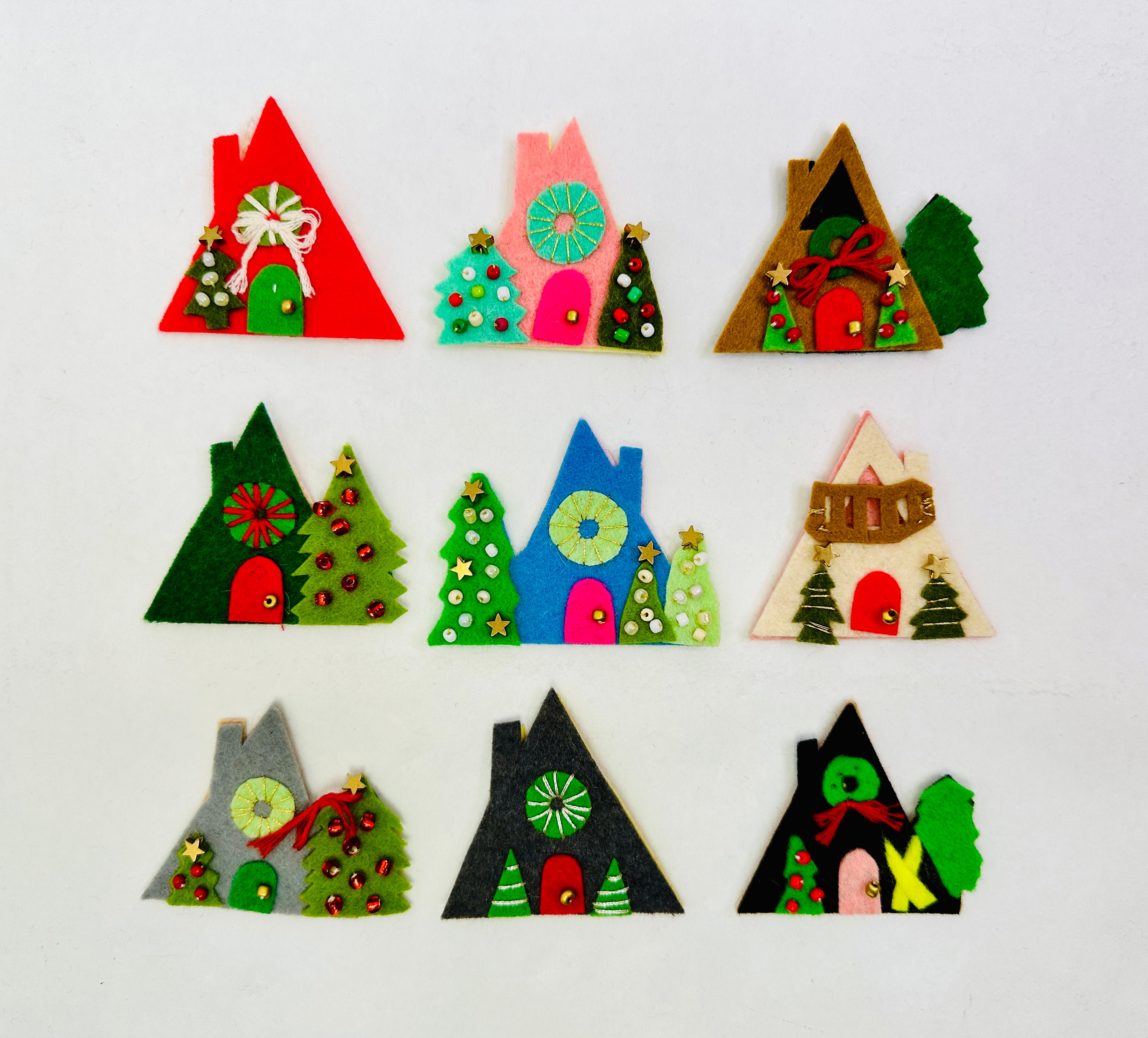 A-frame Cabin Christmas Village Ornaments - Etsy