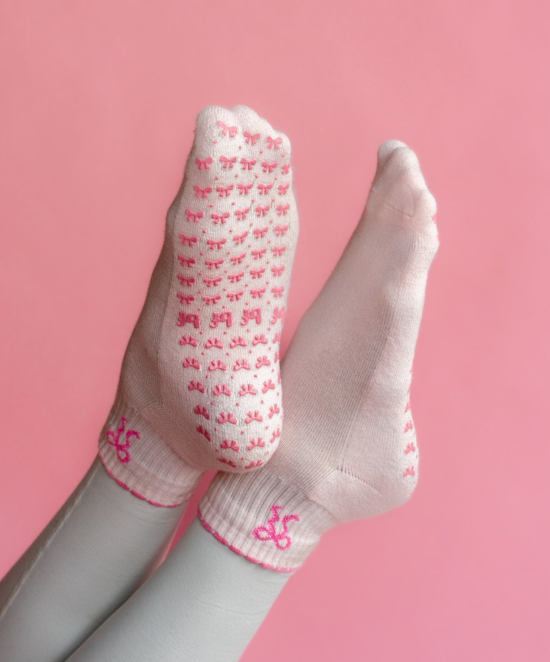Pink Bows Pilates Socks - Etsy