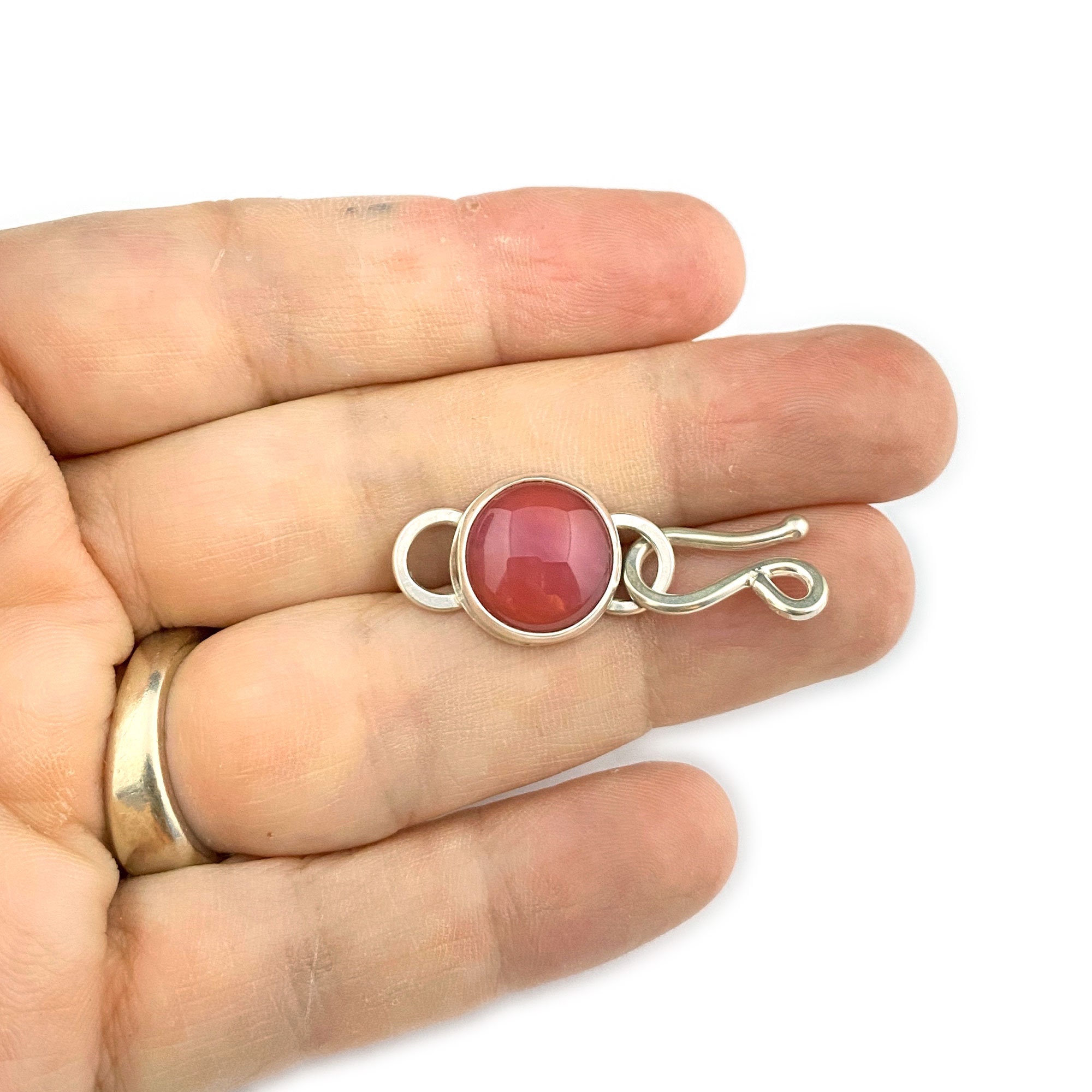 Handcrafted Jewelry Clasp Raspberry Opal-ish Fused Glass | Etsy