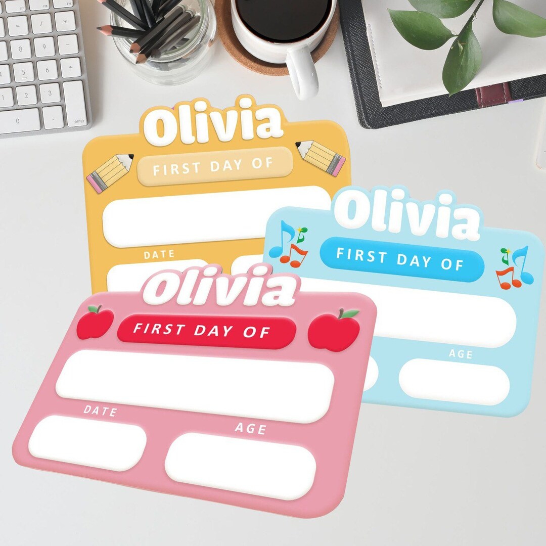 Personalized Acrylic Back First Day School Sign, Kindergarten First Day ...