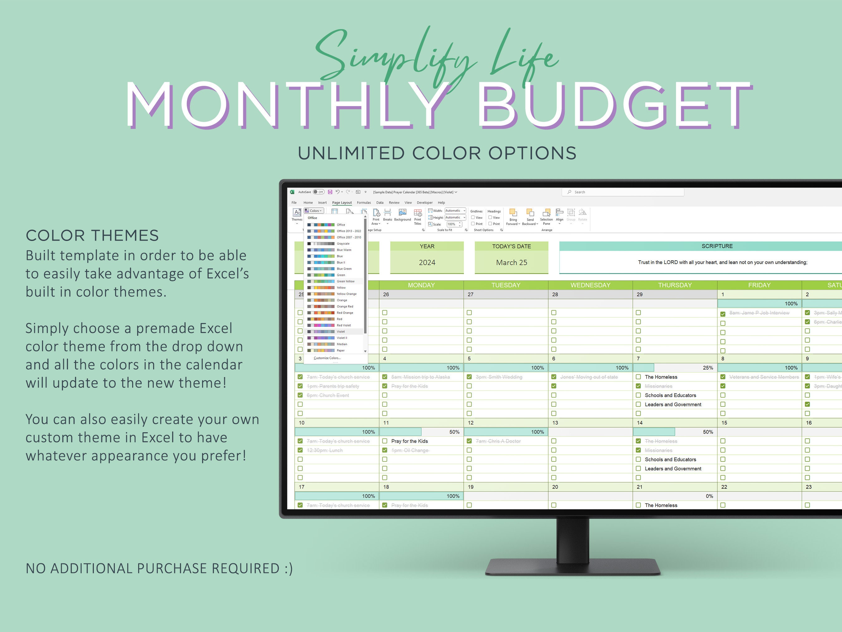 Budget Spreadsheet Monthly Budget Christian Budget - Etsy