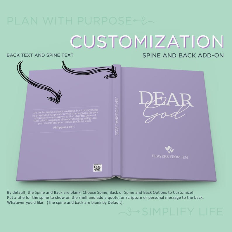 Hardcover Journal - Dear God Prayer Journal, Personalized Prayers ...
