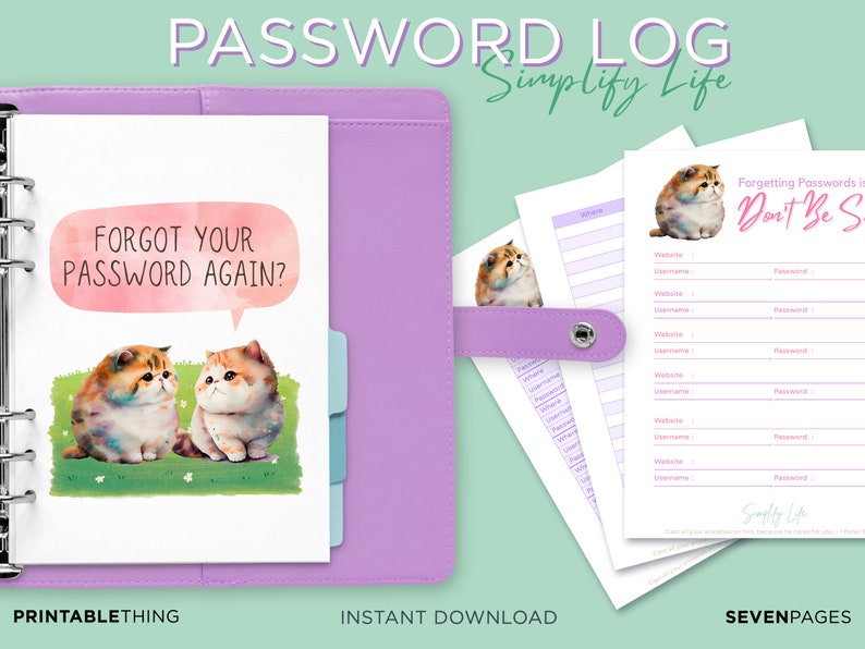 Password Tracker | Password Log | Printable - Etsy