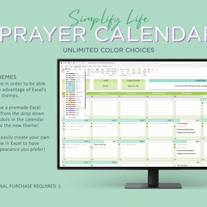 Prayer Request Calendar Prayer Tracker Excel Template - Etsy