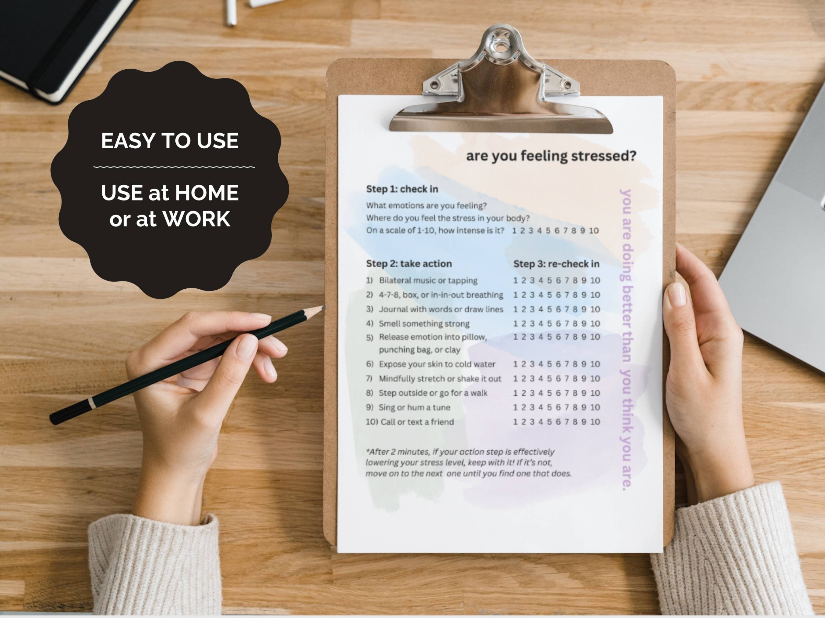 Simple Grounding Checklist Worksheet, Counselor-recommended Activities ...