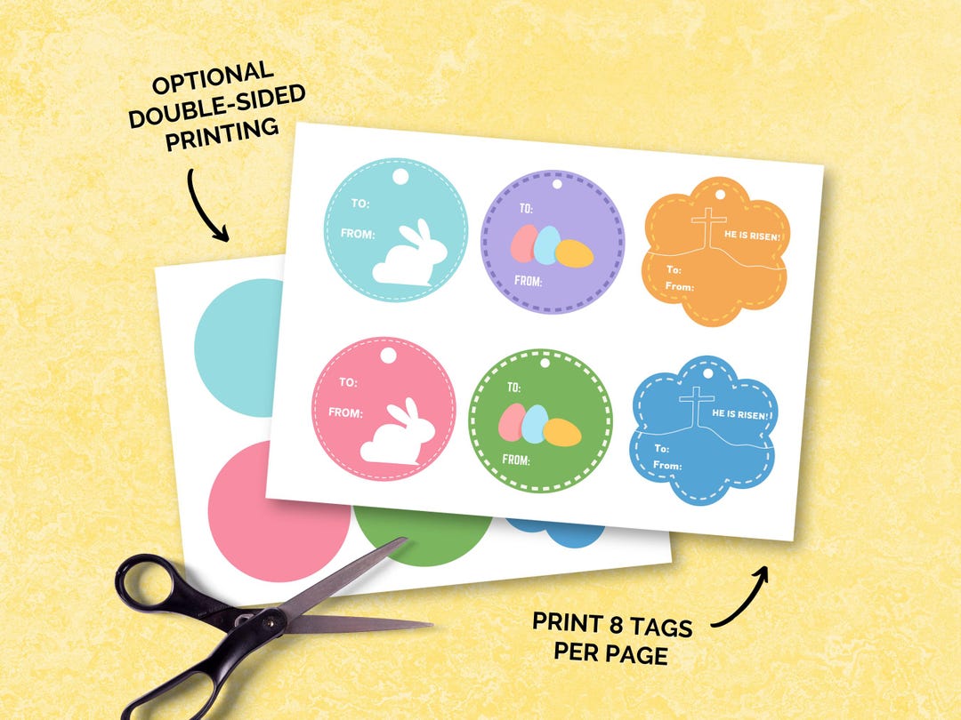 Printable Easter Gift Bag Tags for Kids, Teacher, Students, Families ...