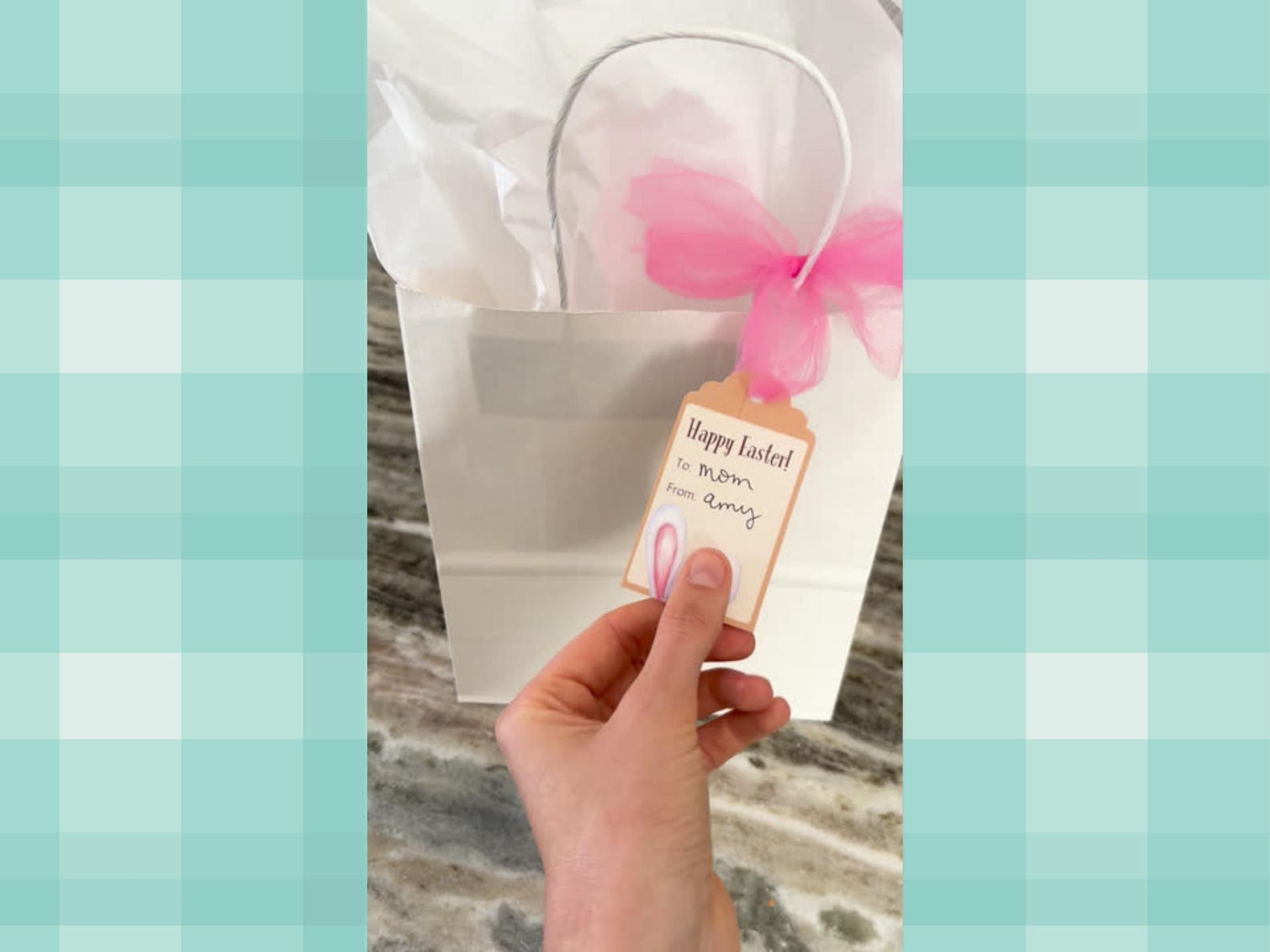 Printable Easter Bunny Gift Bag Tags for Parties, Baskets, Hunts ...