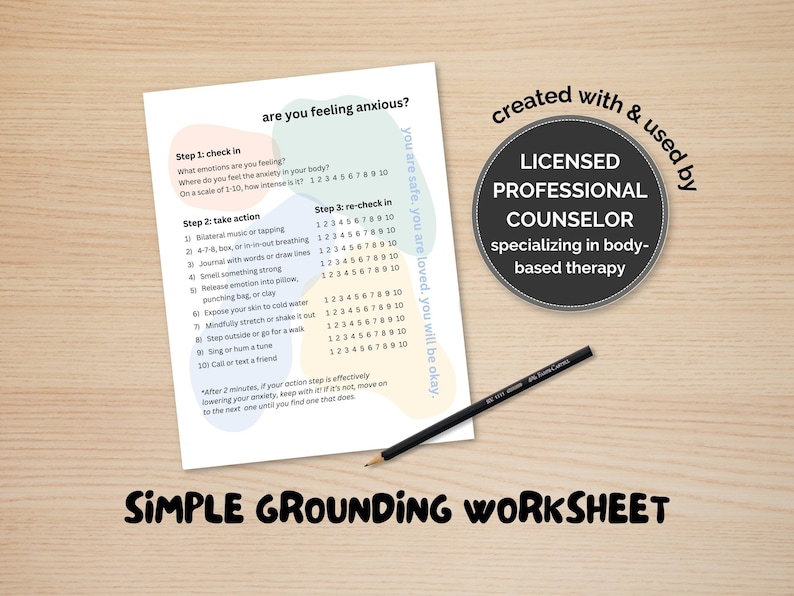 Simple Grounding Checklist Worksheet, Counselor-recommended Activities ...
