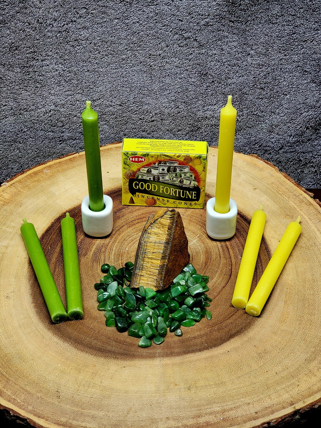 MONEY ATTRACTION Mini Ritual Kit --- EGS Power Pack --- Jade, Golden ...