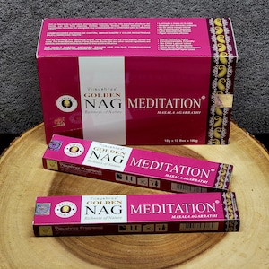 1 Box MEDITATION Incense Sticks --- 15 G (grams) --- by Vijayshree Golden Nag - Etsy