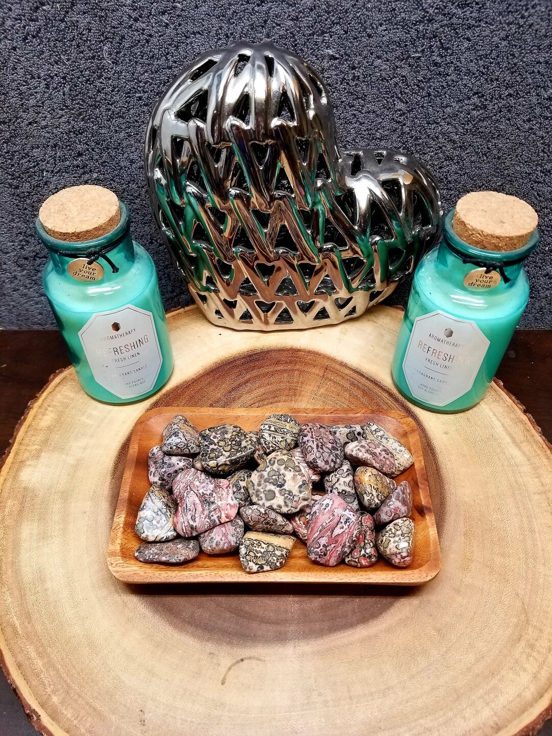 Large LEOPARD SKIN JASPER --- 1 Tumbled Gemstone --- Large Size ...