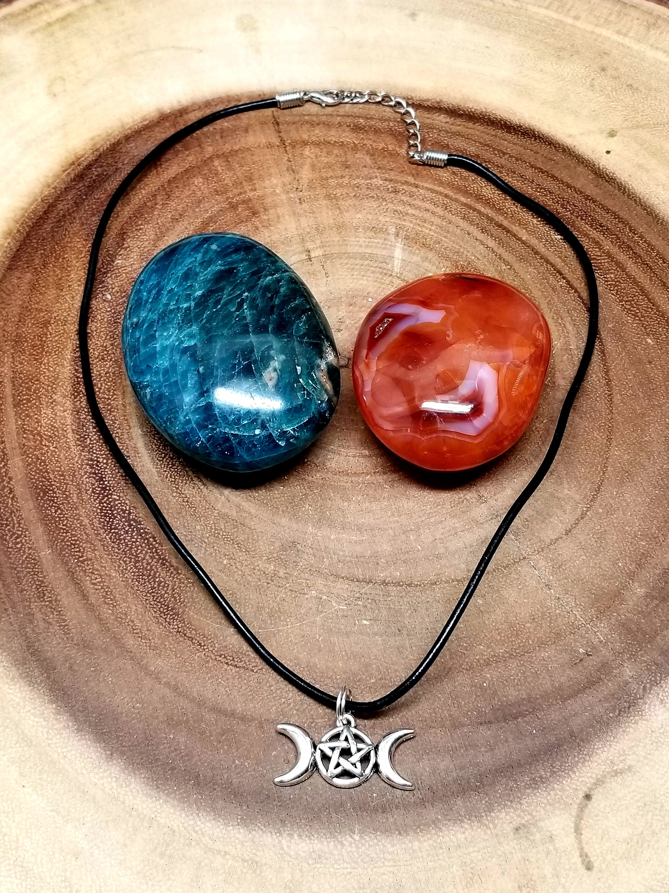 TRIPLE MOON PENTACLE Necklace / Pendant / Charm --- About 1 1/8" Wide ...
